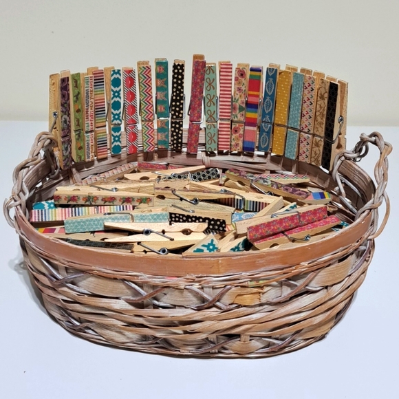 Hand Crafted | Other | Designer Clothespins Chip Clips Handmade Set Of ...
